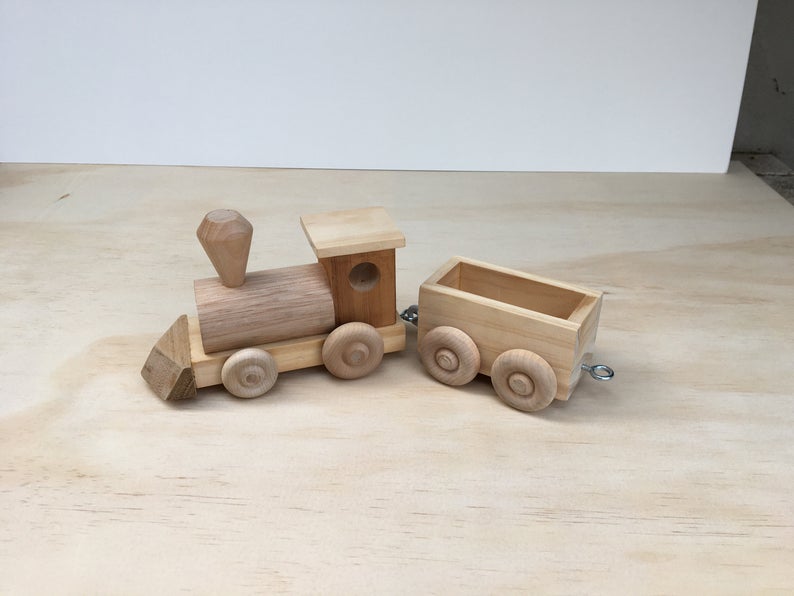 Wooden toy train set with steam locomotive and tender - Gary @ Hugo's ...